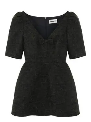 SHUSHU/TONG V-neck Bow Midi Dress - No