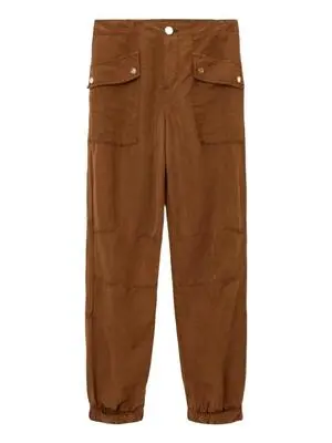 ALLSAINTS Val Cargo Linen Blend Trousers - Cognac Brown