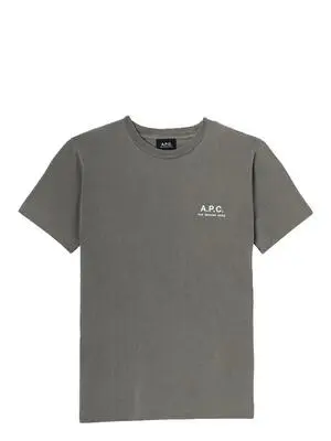 A.p.c. Grey Logo Print Cotton T-shirt - Gray