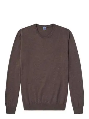 Fedeli One-ply Cashmere Crewneck Sweater - Brown
