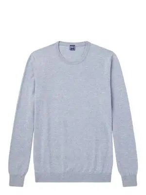 Fedeli One-ply Cashmere Crewneck Sweater - Blue