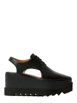 Stella McCartney Elyse Cut-out Wedge Derby Shoes - Black