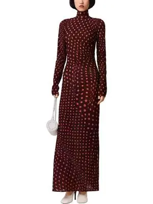 Stella McCartney Polka-dot Ruched Maxi Dress - Red
