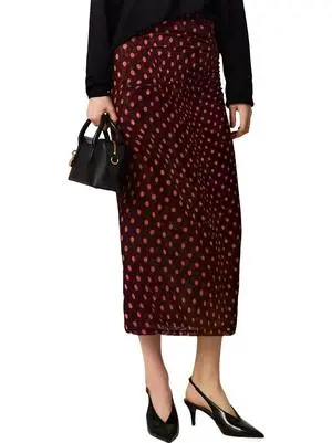 STELLA MCCARTNEY Stella McCartney Polka-Dot Ruched Midi Skirt