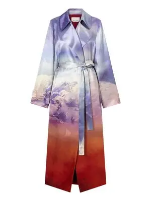 Gabriela Hearst Lyra Printed Silk-satin Coat - Blue
