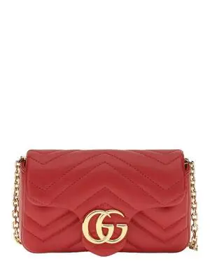 Gucci Gg Marmont Mini Shoulder Bag - Red