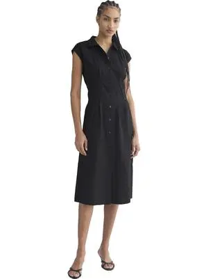 Everlane Sleeveless Cotton Shirtdress - Black