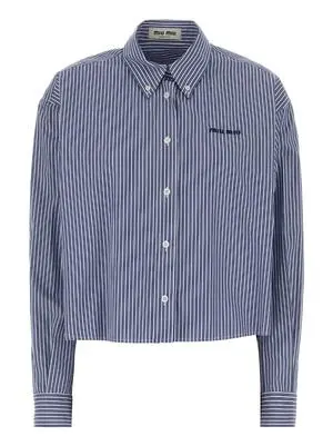 Miu Miu Striped Poplin Shirt - Multicolor