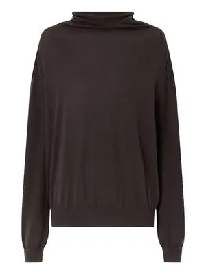 Khaite Annette Merino Wool Turtleneck Sweater - Black
