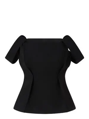KHAITE Khaite Crepe Peplum Blouse