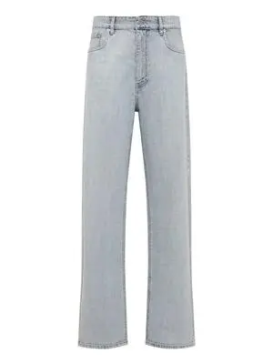 Miu Miu Light Wash Wide Leg Jeans - Blue