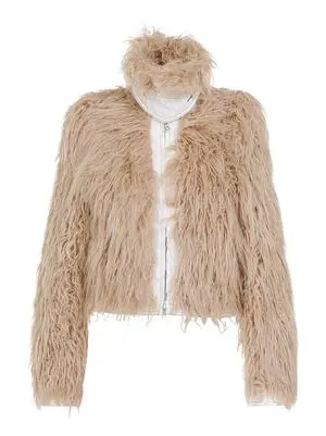 Dries Van Noten Vangel" Fur Effect Jacket - Multicolor