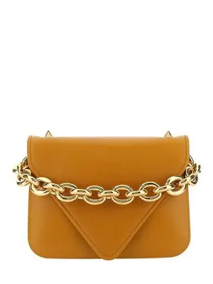 Bottega Veneta Leather Shoulder Bag With Chain Detail - Multicolor