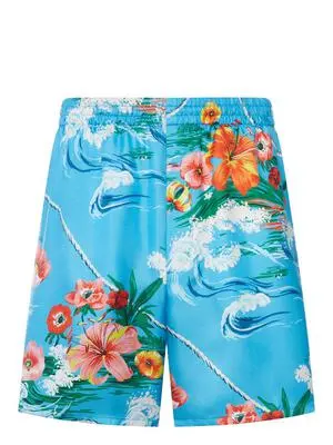 Gucci Printed Silk Twill Shorts - Multicolor