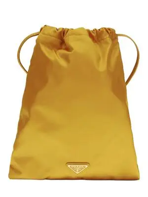 Prada Prada Re-Nylon Pouch With Metal Triangle Logo Orange