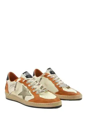 GOLDEN GOOSE Ball Star Distressed Leather Sneakers - Neutrals