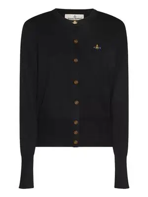 VIVIENNE WESTWOOD Orb Embroidered Cardigan - Black