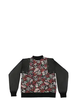 ZASTASTUDIO Detachable Leather & Cotton Hybrid Sweatshirt - Black