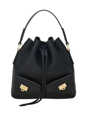 FERRAGAMO Hug Buckles Multipocket Bucket Bag - Black