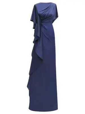 GEMY MAALOUF Asymmetric Draped Gown - Blue