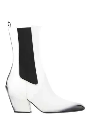 Prada Leather Ankle Boots - White