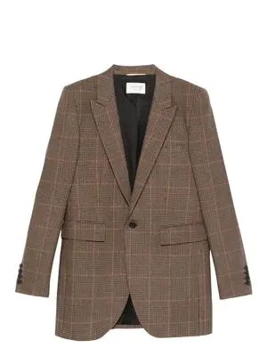 SAINT LAURENT SAINT LAURENT Checked Single-Breasted Blazer