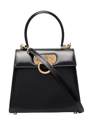 FERRAGAMO Iconic Small Top Handle Bag - Black