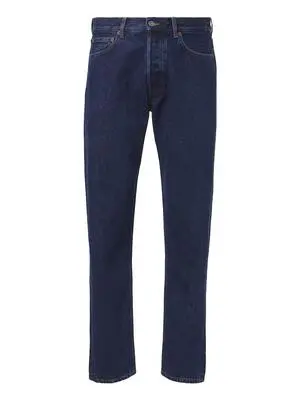 Thom Sweeney Straight Jeans In Dark Wash Cotton - Blue