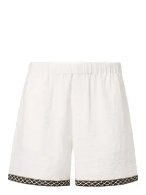 Commas Name Crochet-trimmed Shorts - White