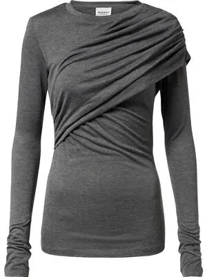 MARANT ETOILE Draped Jersey Top - Grey