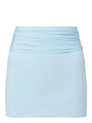 Wardrobe.NYC Ruched Mini Skirt - Blue