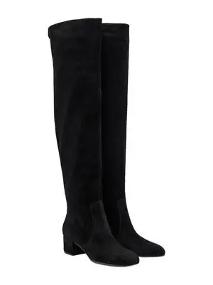 GIANVITO ROSSI Suede Knee-high Boots - Black