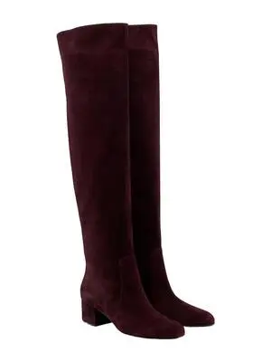 GIANVITO ROSSI Gianvito Rossi Suede Knee-High Boots Burgundy