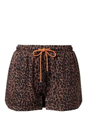 The Upside Lucky Leopard-print Running Shorts - Brown