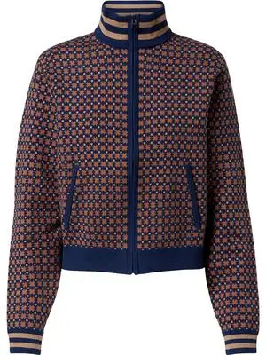 The Upside Lumiere Margot Geometric Print Zip-up Sweater - Blue