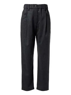Brunello Cucinelli Wool Straight Leg Trousers - Grey