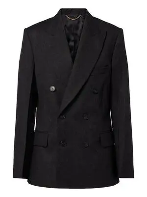 Victoria Beckham Double-breasted Virgin Wool Blazer - Grey