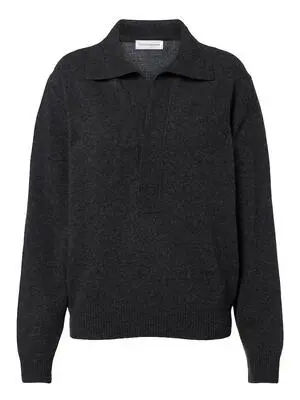 Victoria Beckham Genevieve Wool And Cashmere Polo Sweater - Grey