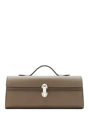 Savette The Slim Symmetry Leather Pochette - Grey