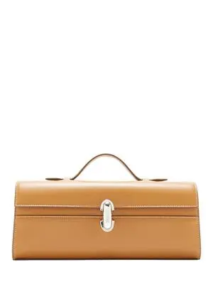 Savette The Slim Symmetry Leather Pochette - Tan