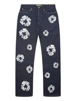 DENIM TEARS Baggy Cotton Wreath Denim Pant Selvedge - Blue