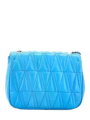 Versace Virtus Quilted Leather Mini Shoulder Bag - Blue