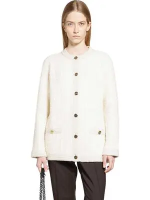 Gucci Bouclé Lurex Wool Cardigan - Off-white