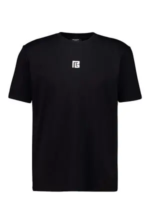 Balmain Embroidered Pb Logo T-shirt - Black