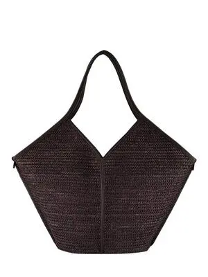 Hereu Dark Calella Raffia Tote Bag - Brown