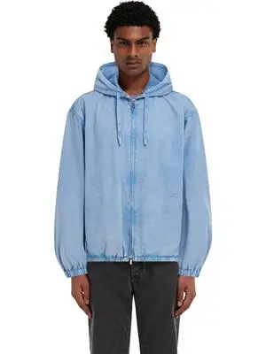 FERRAGAMO Washed Denim Blouson Jacket - Blue