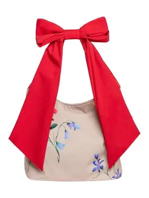 RAINSISTERS Spring Blossom Bow Tote Bag - Beige/red