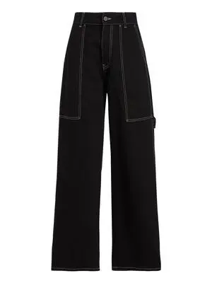 Stella McCartney Black Wash Wide Leg Jeans With Contrast Stitching - Multicolor
