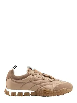 Miu Miu Quilted Lace Up Sneakers - Multicolor