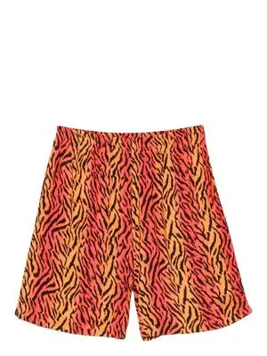 BLUE SKY INN Tiger Print Side Stripe Shorts - Orange